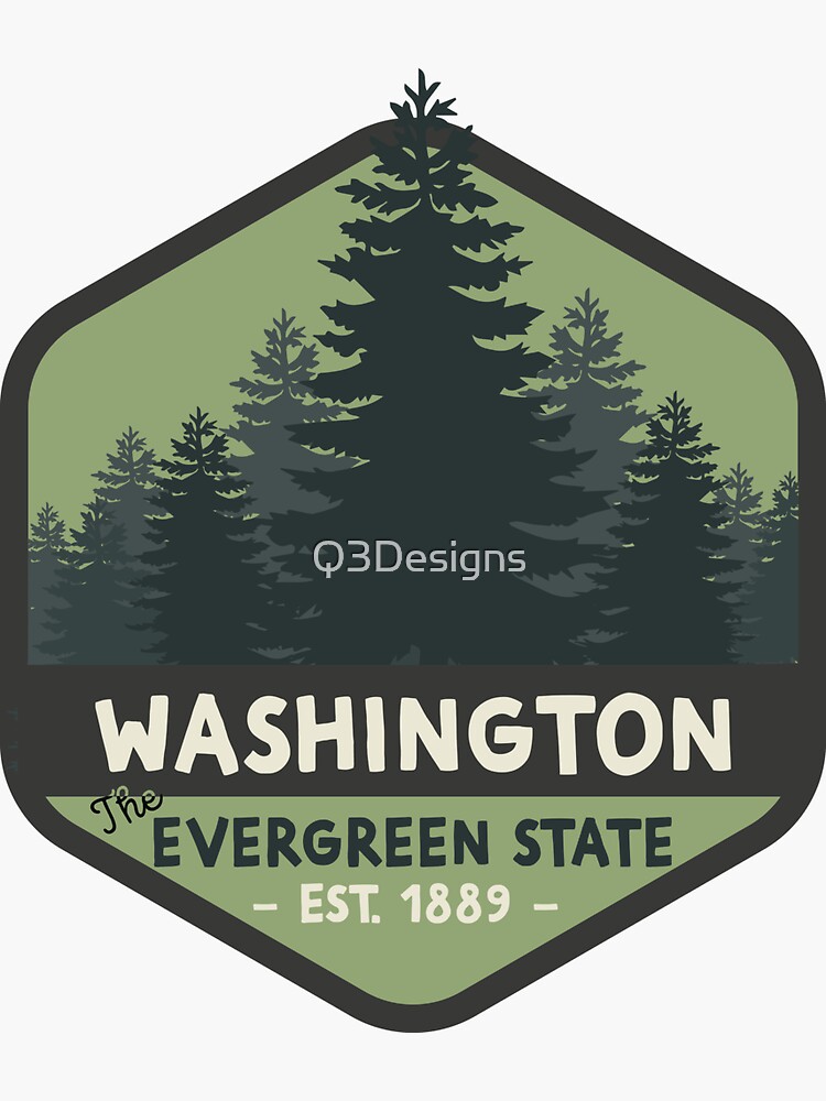 "The State of Washington – The Evergreen State " Sticker for Sale by ...