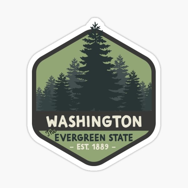 "The State of Washington – The Evergreen State " Sticker for Sale by ...