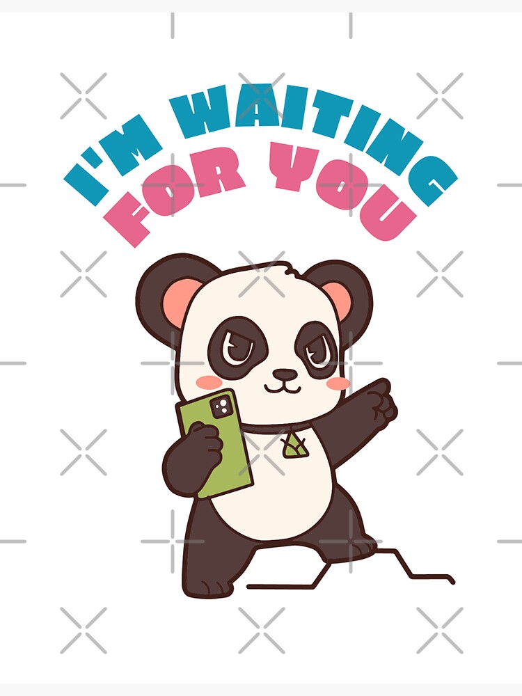 "Panda Waiting For You" Sticker for Sale by Oomble | Redbubble