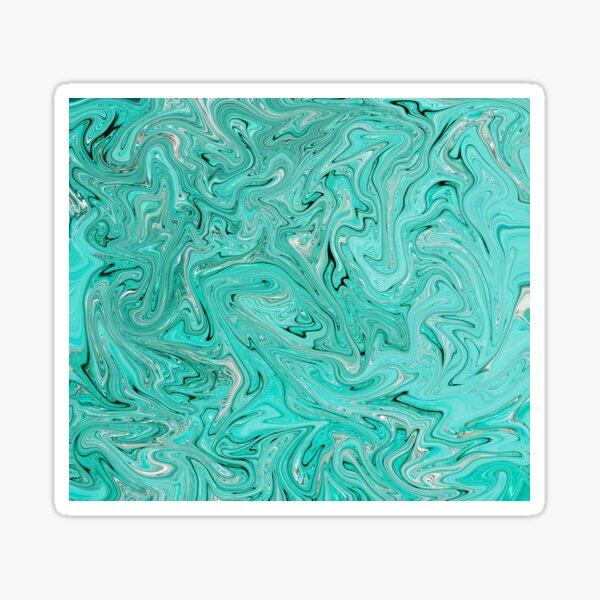 "Beautiful Turquoise Color mixed Liquid Marble design" Sticker for Sale ...