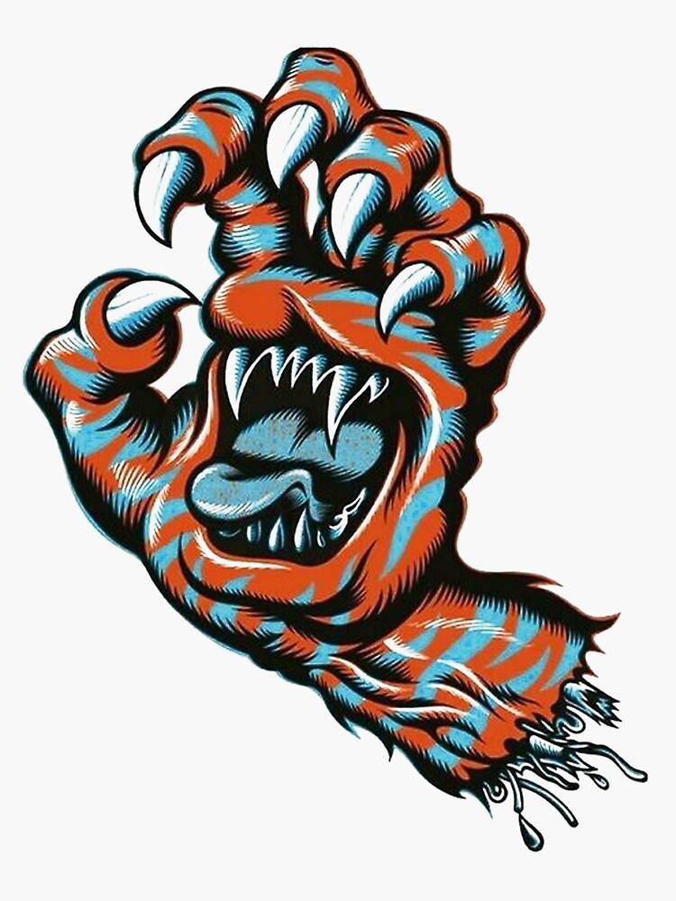 "tiger scream hand" Sticker for Sale by CarmenBerube | Redbubble