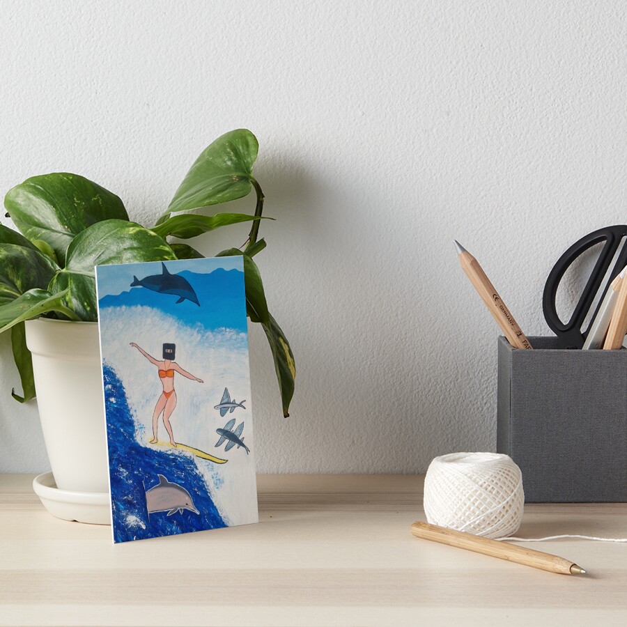 "Mistress Kelly Surfs" Art Board Print for Sale by JDLPaintings | Redbubble