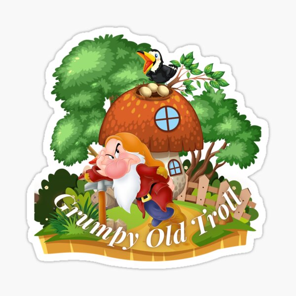"grumpy old troll Classic" Sticker for Sale by Lemed36tea | Redbubble