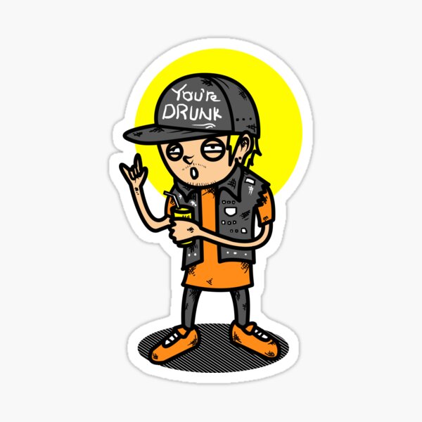 "Young Drunk" Sticker for Sale by Heritageoldmind | Redbubble