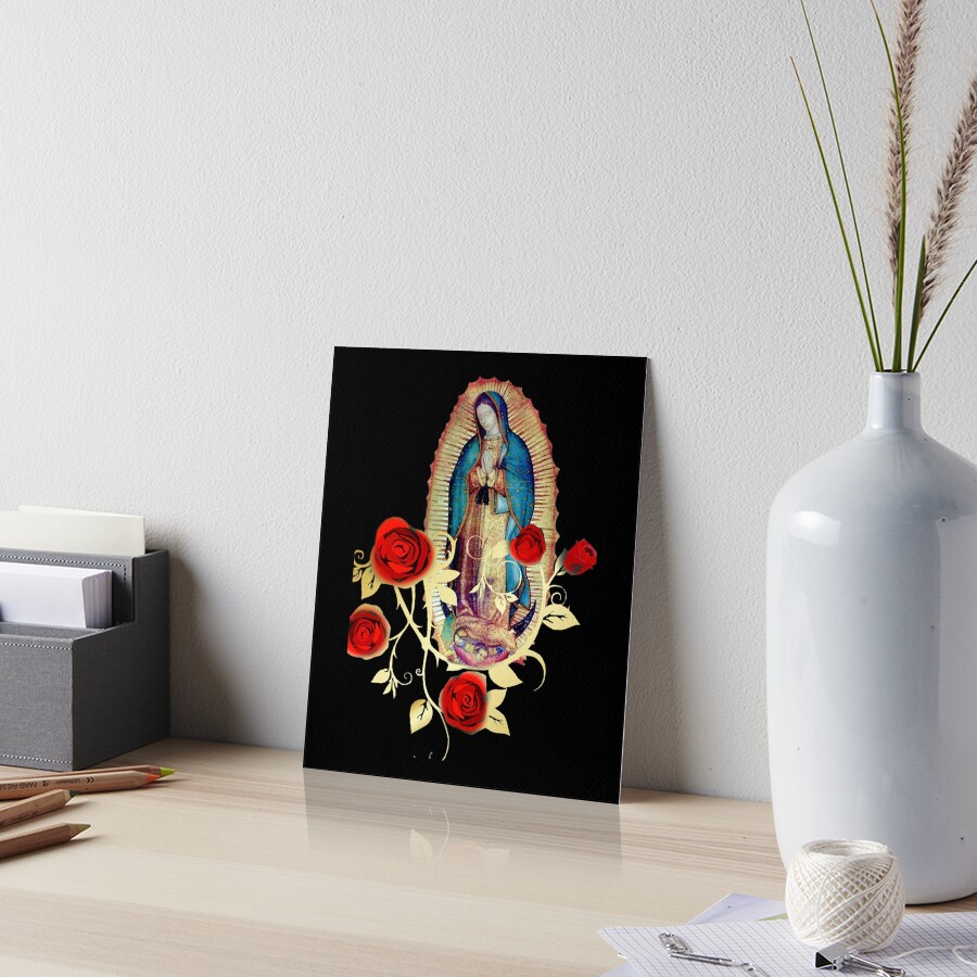 "Our Lady of Guadalupe Virgen Maria Tilma Red Roses 120 " Art Board ...