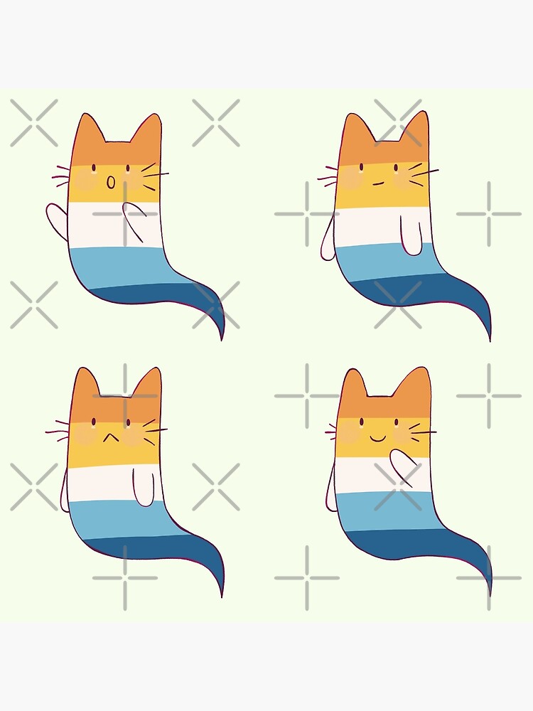 "aroace pride blushing ghost cats • cute ghost pack" Poster for Sale by ...