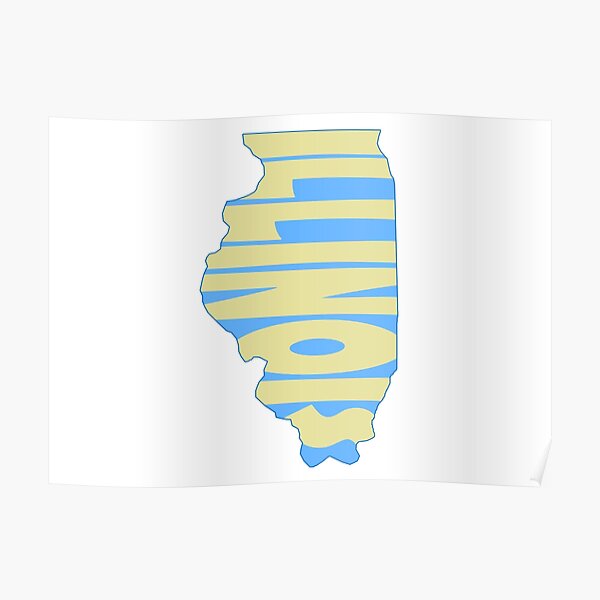 "Illinois State Word Art" Poster for Sale by surgedesigns | Redbubble