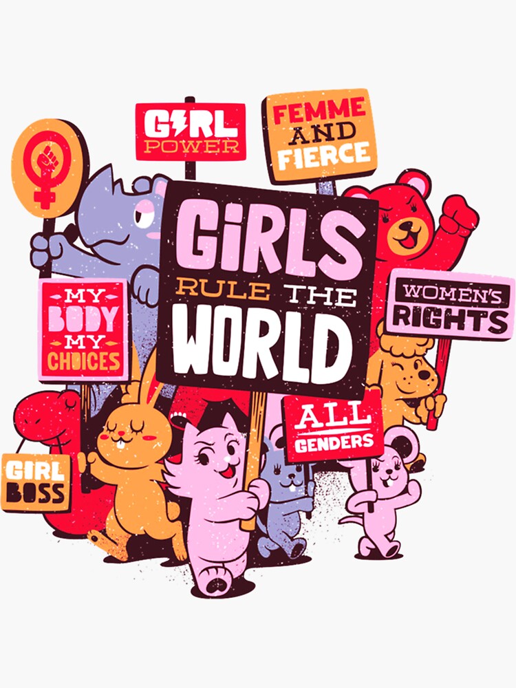 "Cutie Cats Girls Rule The World - Girl Power " Sticker for Sale by ...