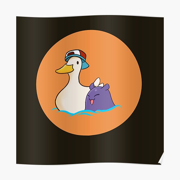 "Shuba duck and takodachi swimming together" Poster for Sale by Holotya ...