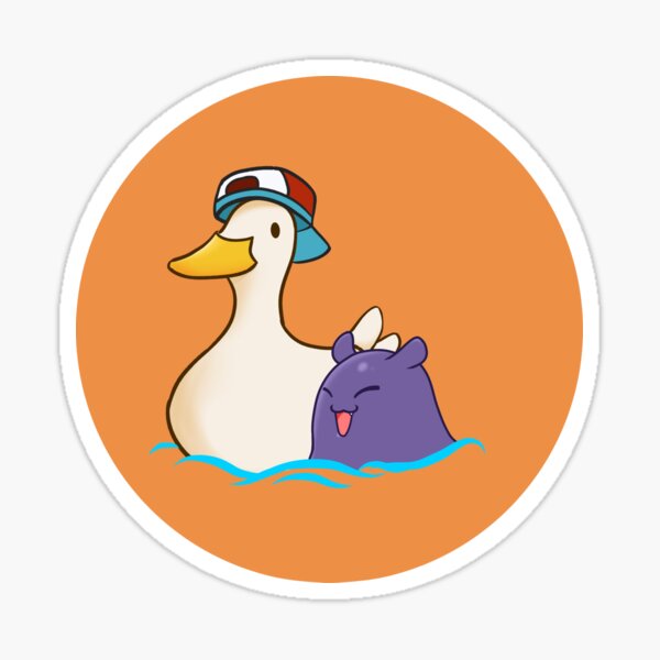 "Shuba duck and takodachi swimming together" Sticker for Sale by ...