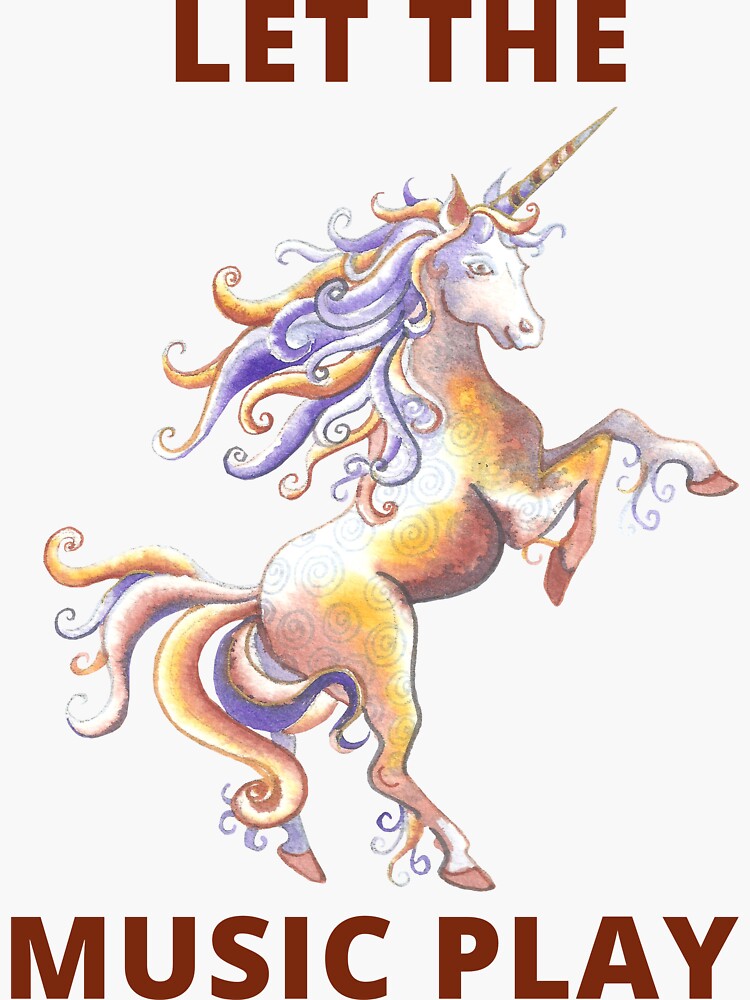 "Let the music play" Sticker for Sale by Sasmish7 | Redbubble