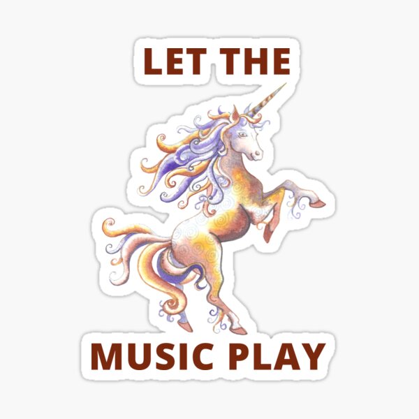 "Let the music play" Sticker for Sale by Sasmish7 | Redbubble