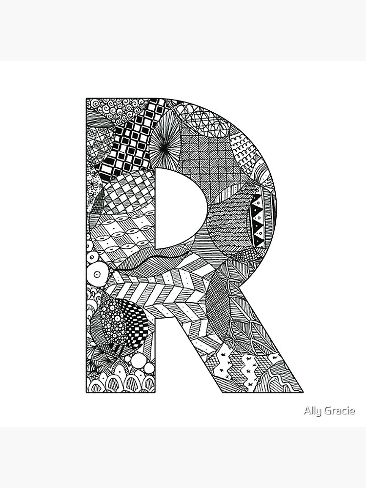 "Zentangle R" Poster for Sale by ally1021 | Redbubble