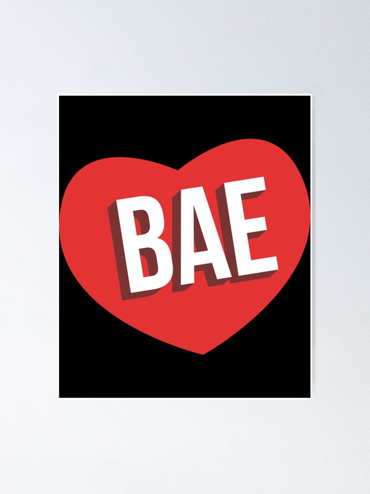 "BAE 3d text in a red love heart " Poster for Sale by PiterPhoz | Redbubble