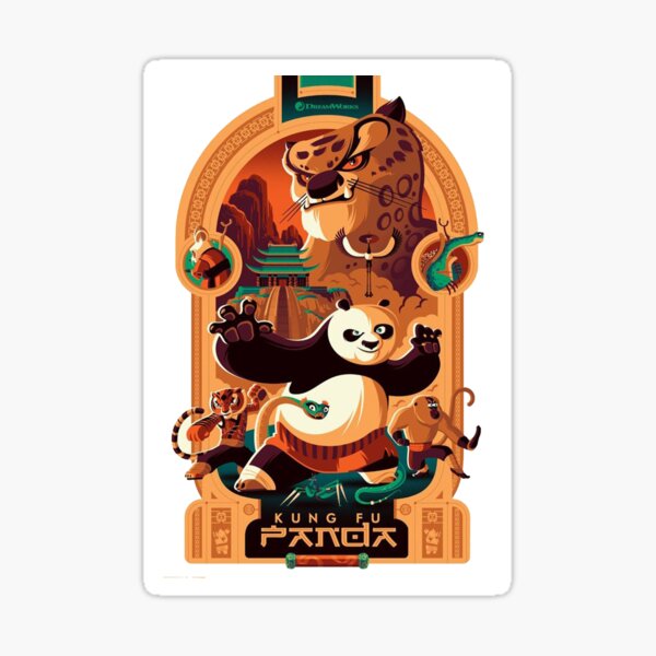 "VINTAGE FILM KUNGFU PANDA CHINESE ANIMATION " Sticker for Sale by ...
