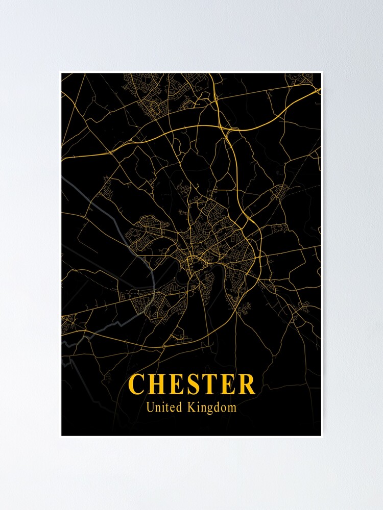 "Chester Gold City Map" Poster for Sale by OnePopArt | Redbubble