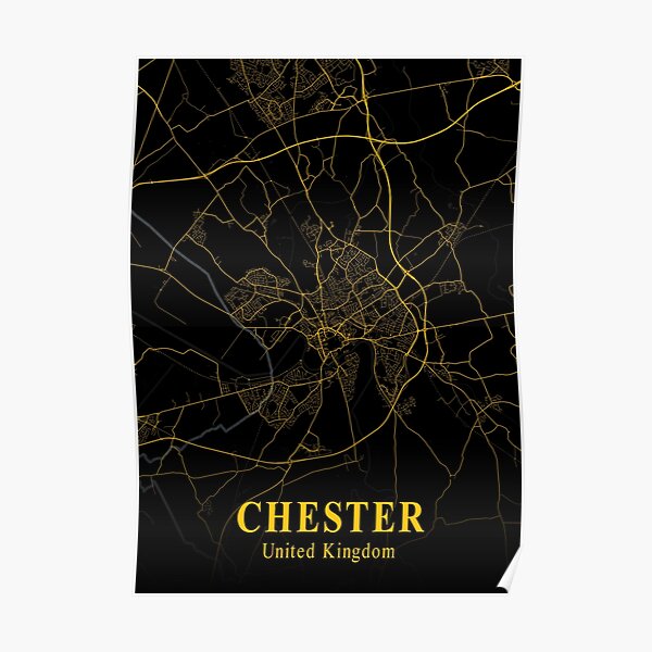 "Chester Gold City Map" Poster for Sale by OnePopArt | Redbubble