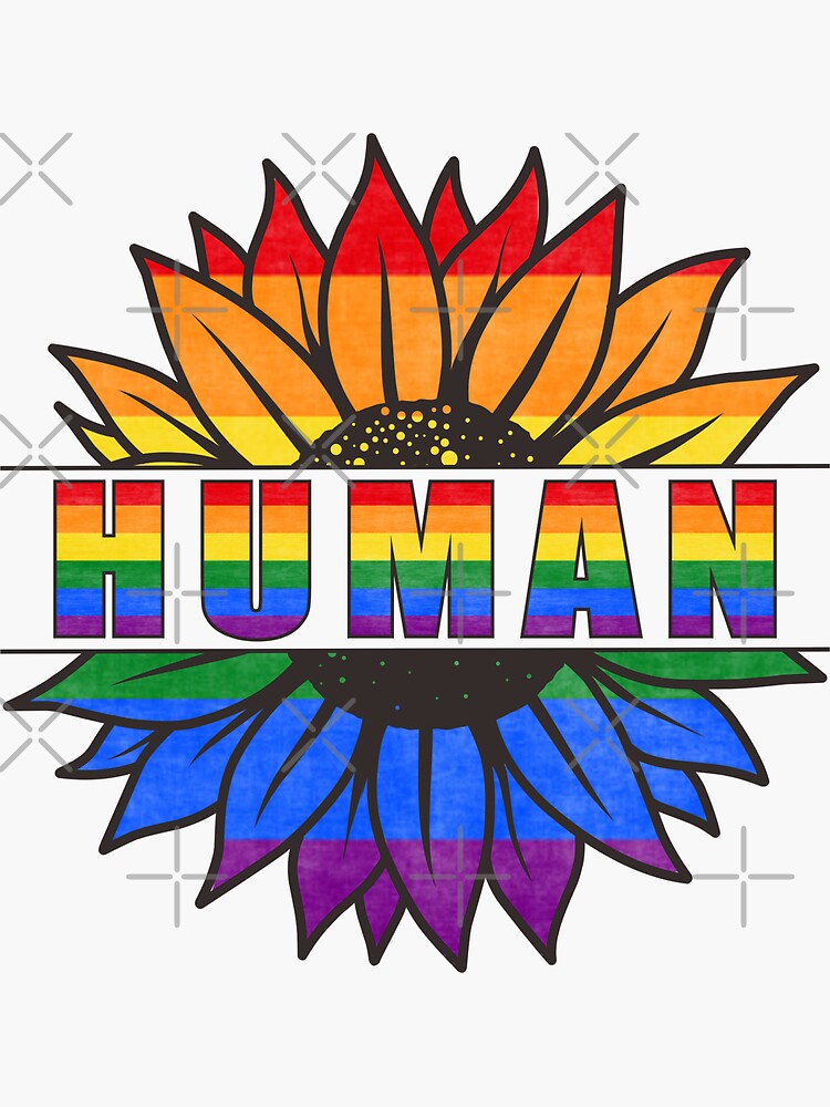 "Sunflower Rainbow Human LBGT" Sticker for Sale by Thandaues | Redbubble