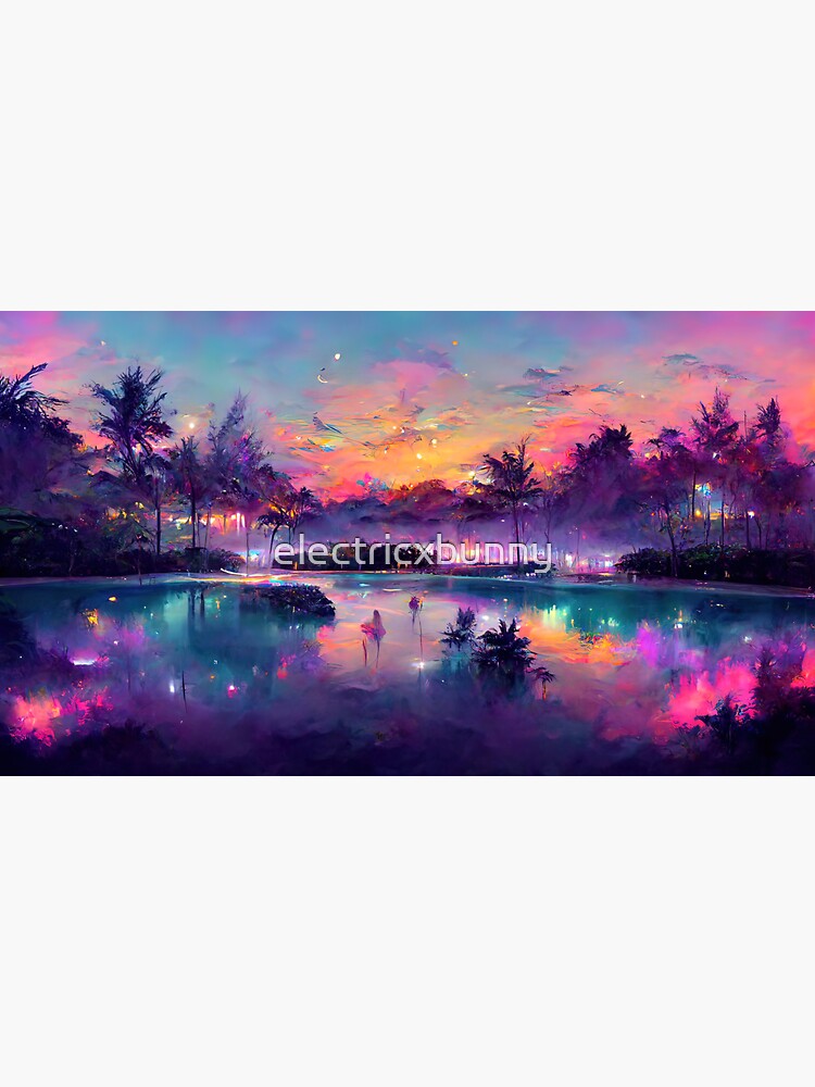 "Fae Realm Tropical Cove" Sticker for Sale by electricxbunny | Redbubble