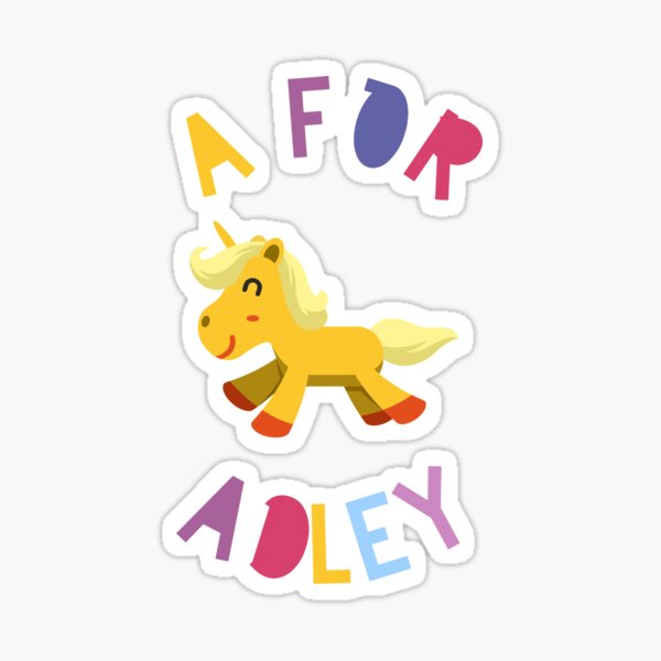 "A for Adley kids" Sticker for Sale by m4c-re-invent | Redbubble
