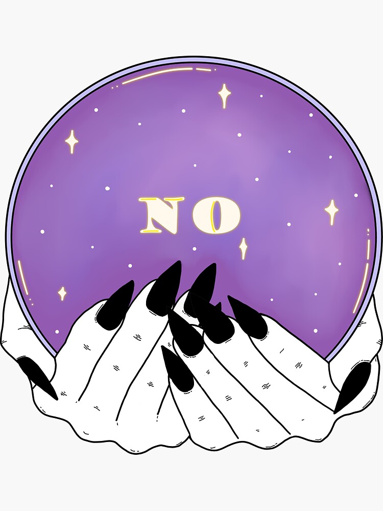 ""No" Oracle Crystal Ball Black" Sticker for Sale by mothofthemist ...