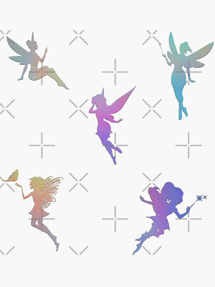 "Colorful Fairies Stickers/Magnets" Sticker for Sale by JadeRyder ...
