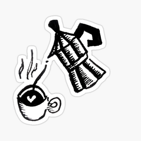 "Moka Pot Coffee " Sticker for Sale by victoriavarts | Redbubble