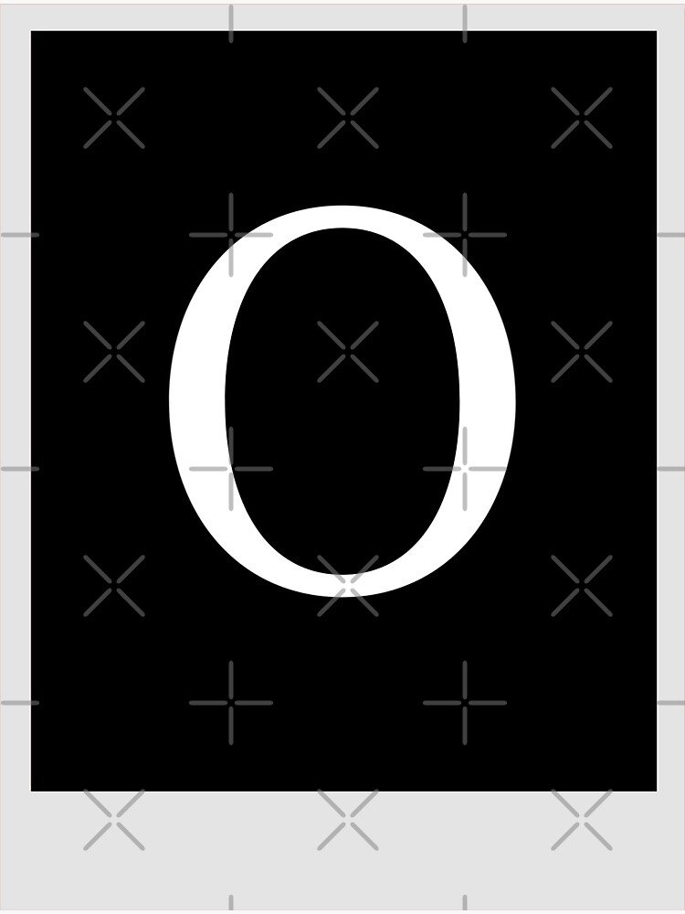 Pegatina « Letra O Alfabeto texto blanco sobre fondo negro, enmarcado ...