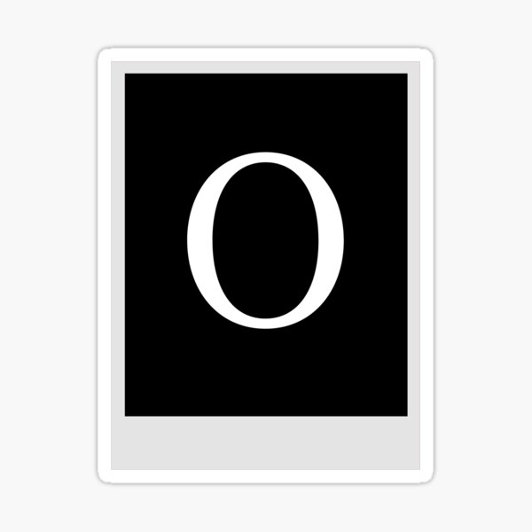 Pegatina « Letra O Alfabeto texto blanco sobre fondo negro, enmarcado ...