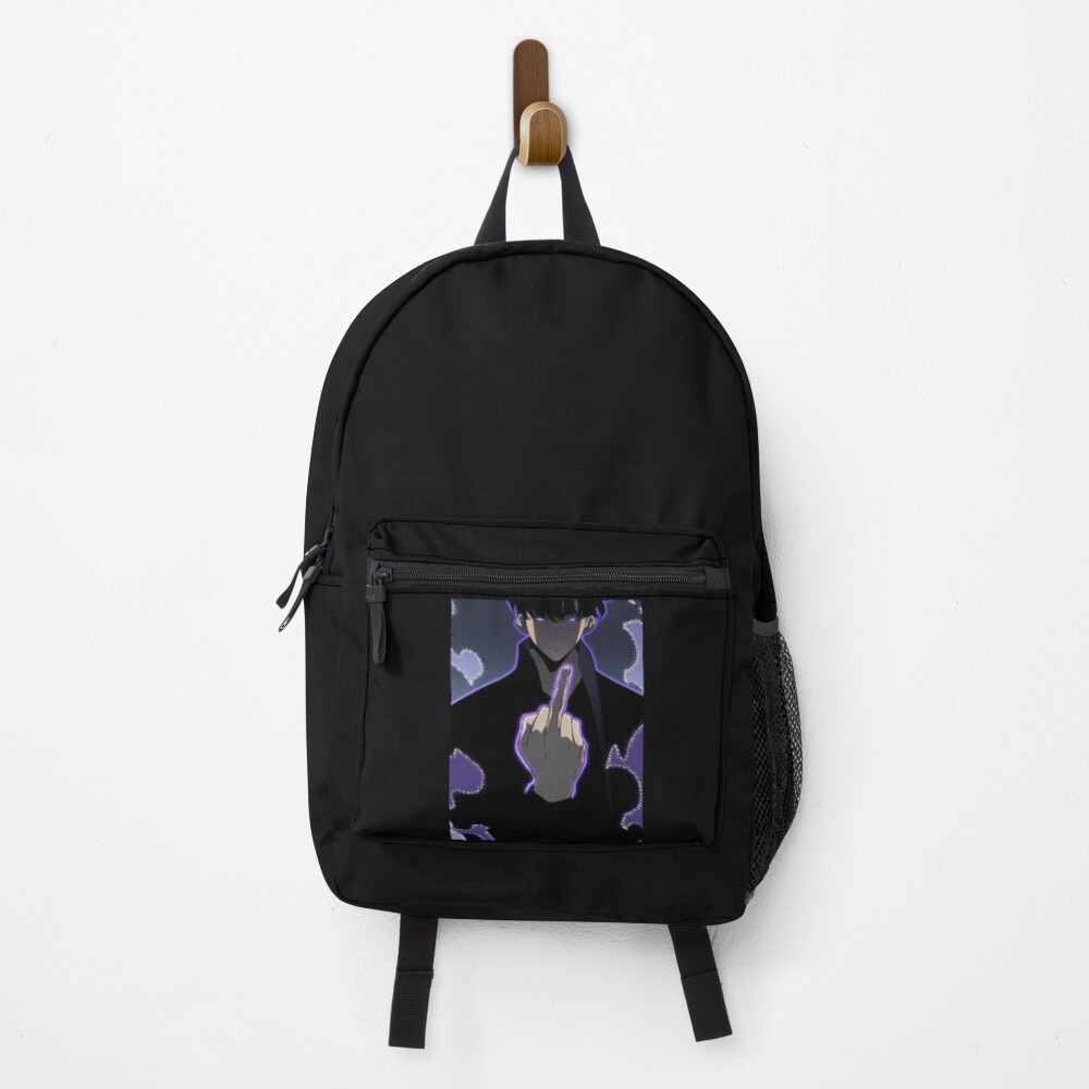 "Solo Leveling Sung Jin Woo Middle Finger " Backpack for Sale by ...