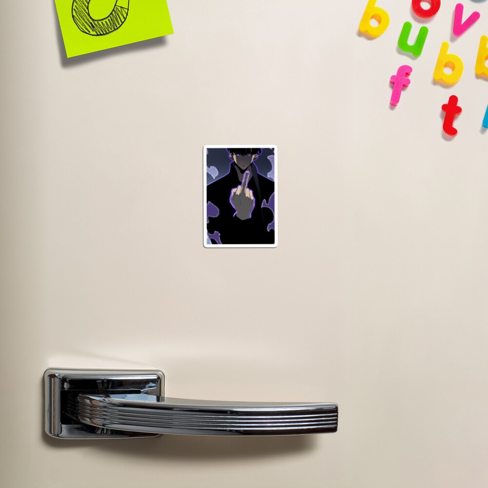 "Solo Leveling Sung Jin Woo Middle Finger " Magnet for Sale by ...