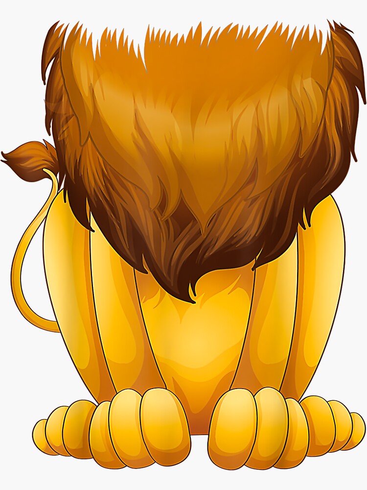 "Cute Headless Lion Costume Halloween Funny Big Cat Mane " Sticker for ...