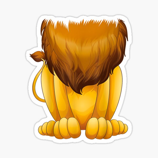 "Cute Headless Lion Costume Halloween Funny Big Cat Mane " Sticker for ...