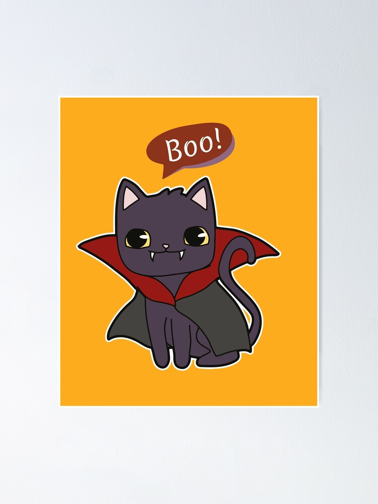 "Cute Cat Vampire Ghost Funny Halloween 2022" Poster for Sale by ALPHAGENIXX | Redbubble