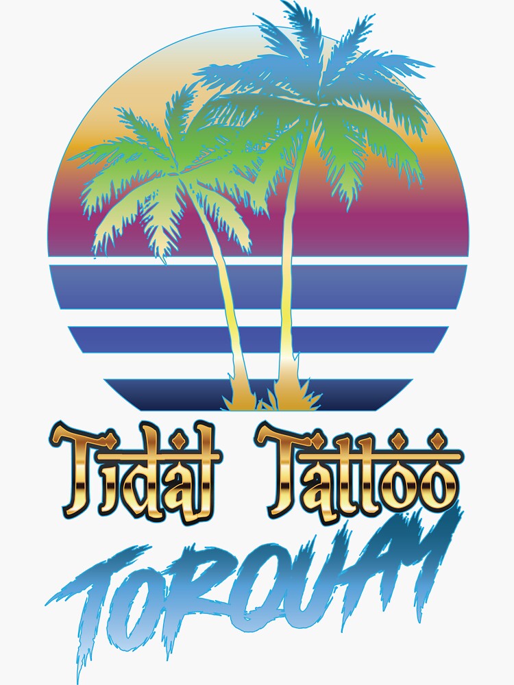 "Tidal Tattoo Torquay" Sticker for Sale by asplashofcolor | Redbubble