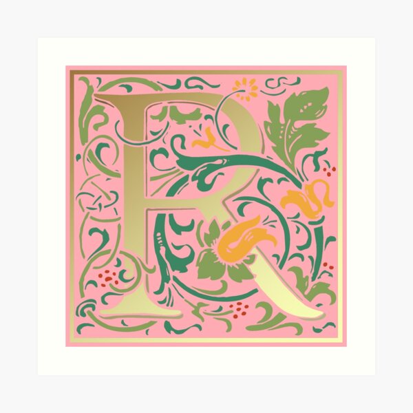 Impression artistique « William Morris Lettre majuscule initiale R ...