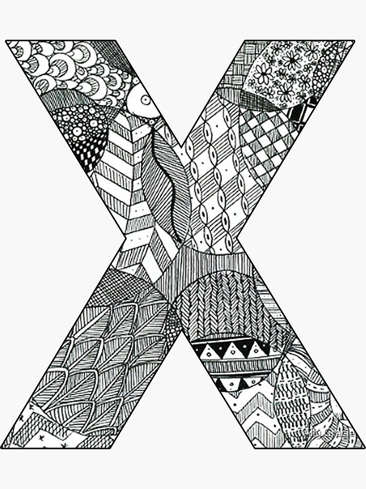 "Zentangle X" Sticker for Sale by ally1021 | Redbubble