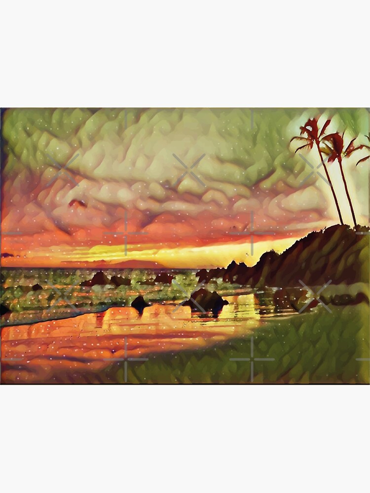 "Vintage sunset beach side scenery" Sticker for Sale by MalikSoniJ ...
