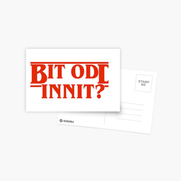 "Bid Odd Innit Funny Stranger Things British Solid Title Name Logo Meme ...