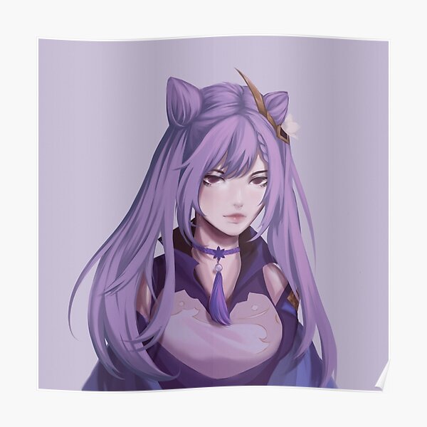 "Keqing Genshin Impact" Poster for Sale by teaxlatte | Redbubble