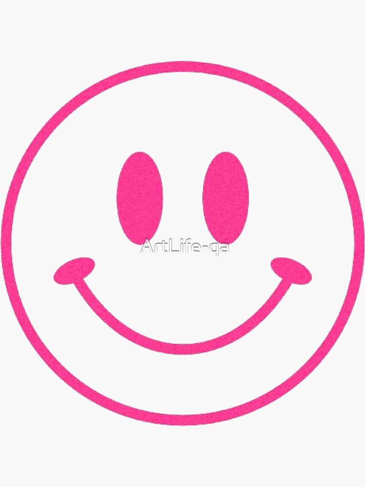"Pink Smiley Face" Sticker for Sale by ArtLife-qa | Redbubble