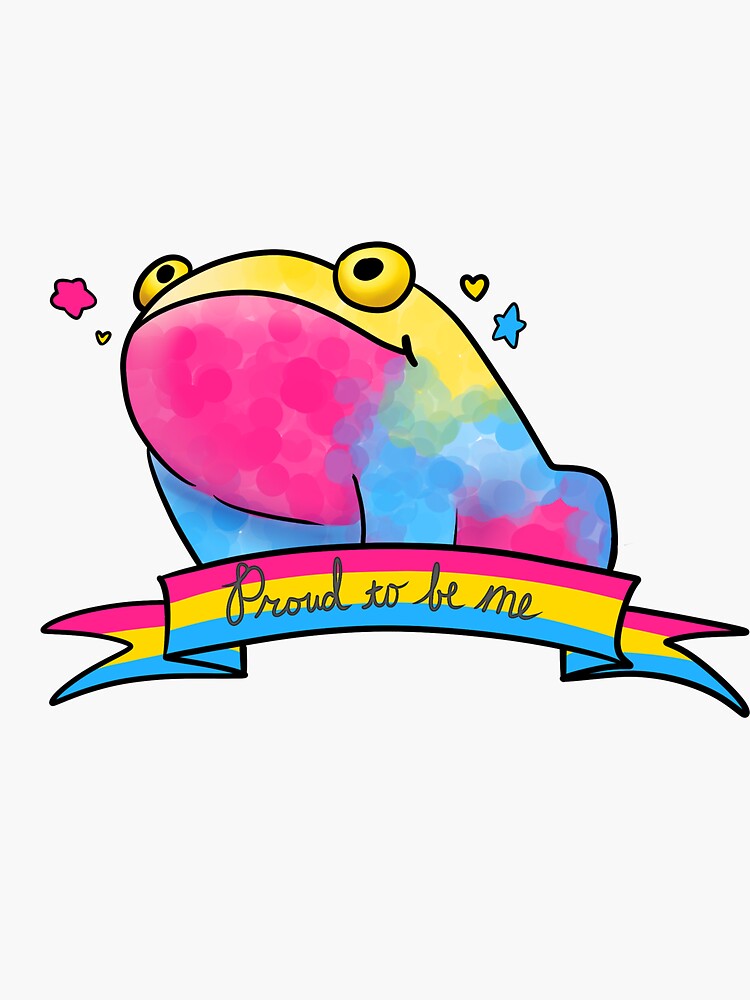 "Pansexual Pride Frog!" Sticker for Sale by dark-a-dork | Redbubble