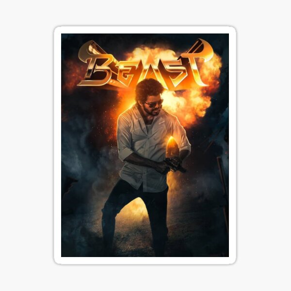 "Beast Thalapathy Vijay " Sticker for Sale by FRGMNTSatelier | Redbubble