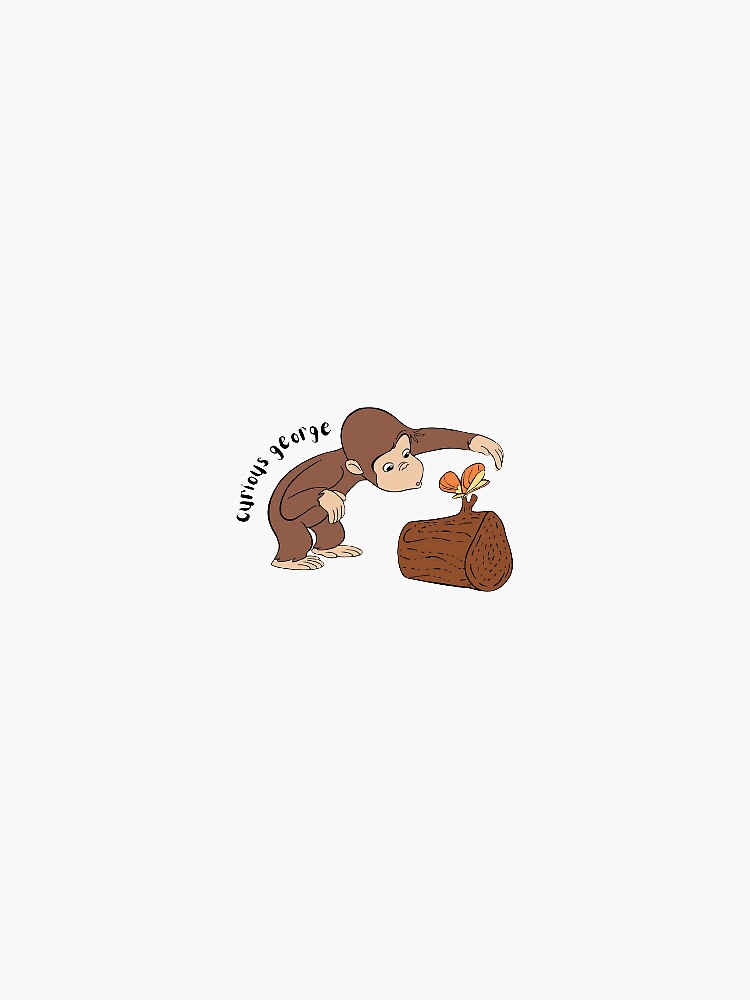 "Curious George sticker" Sticker for Sale by mackenzie-rose- | Redbubble