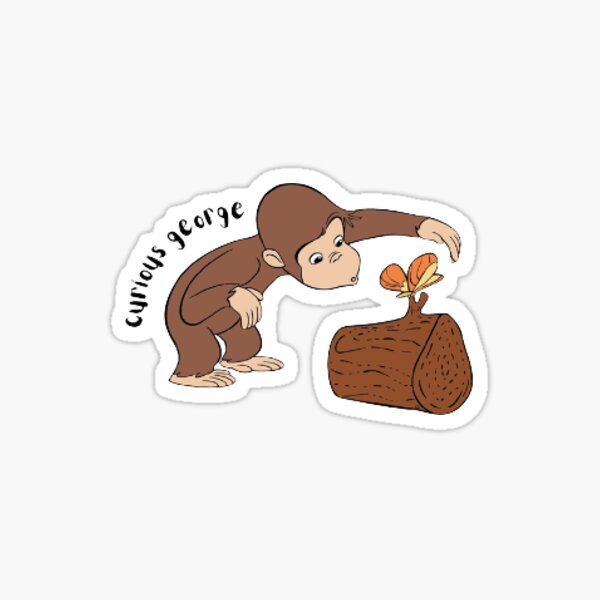 "Curious George sticker" Sticker for Sale by mackenzie-rose- | Redbubble