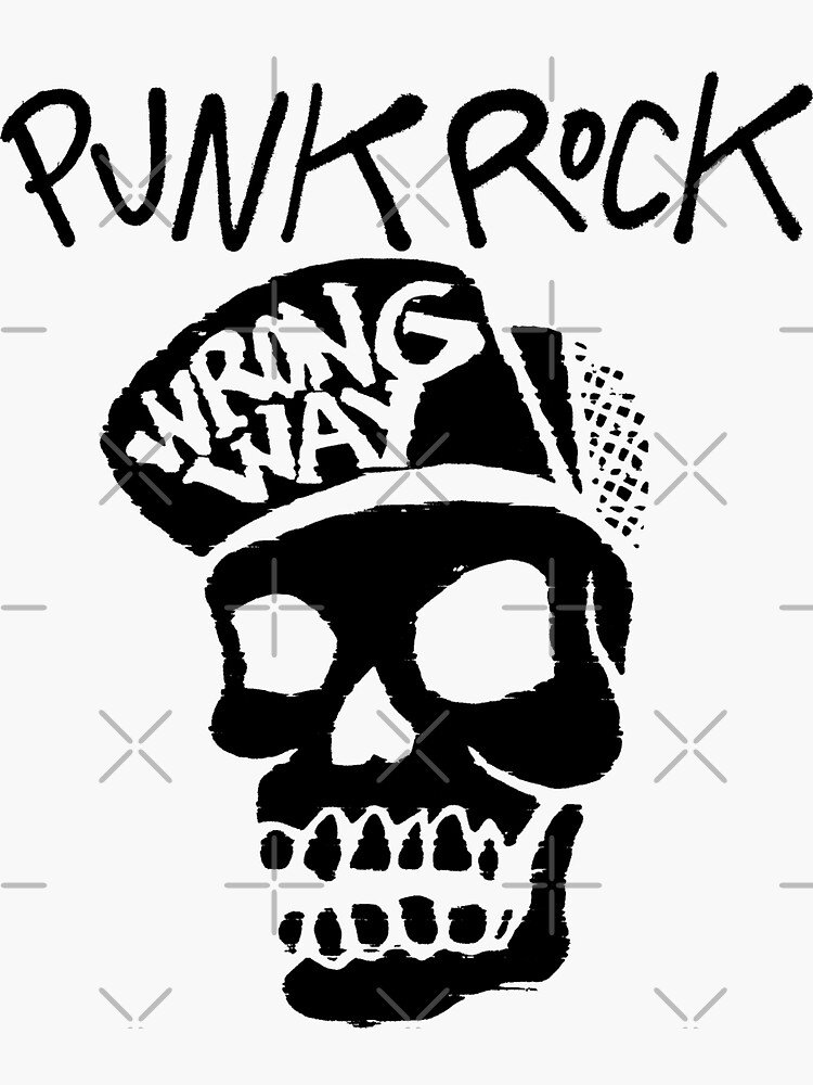 "Punk Rock Skull - Wrong Way" Sticker for Sale by STP22 | Redbubble
