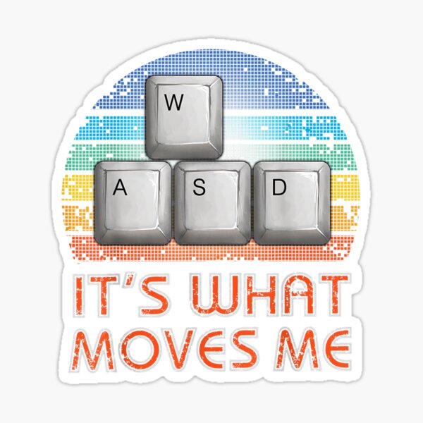 "WASD PC Gamer Video Gaming Men Vintage" Sticker for Sale by denoref ...