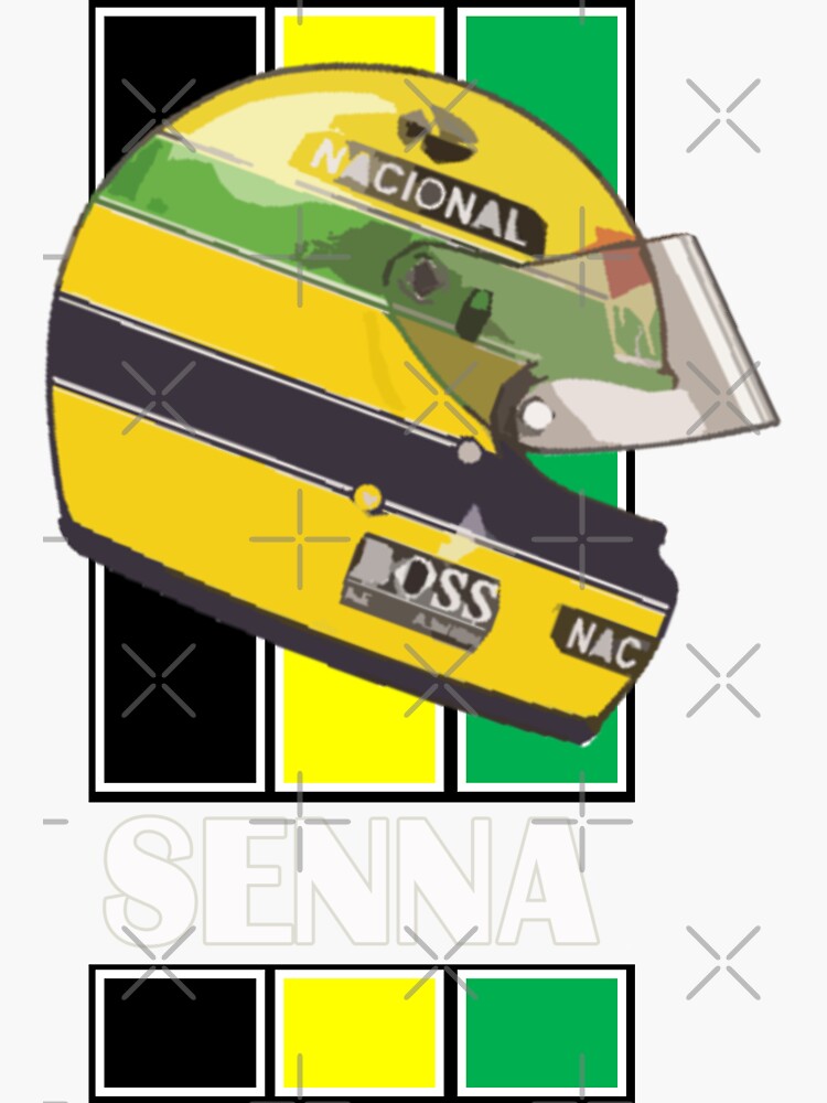 "Helmet SENNA" Sticker for Sale by JonaKarpi | Redbubble