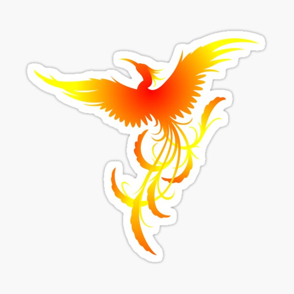 "Phoenix, Fiery Phoenix Watercolor Print" Sticker by Jeditwins | Redbubble
