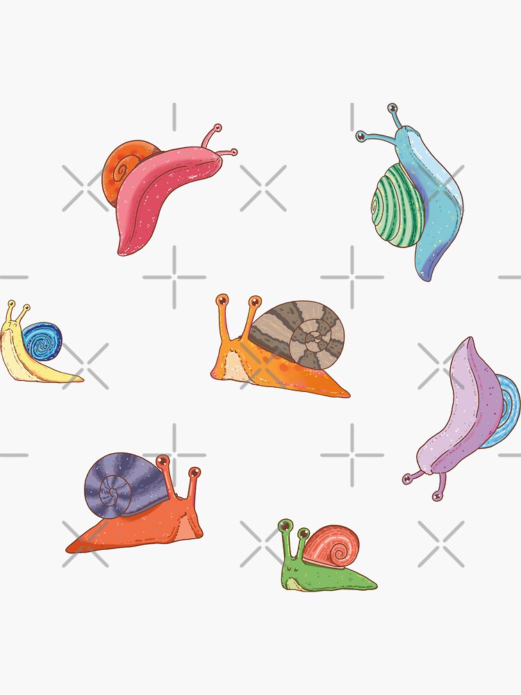 "lively snails " Sticker for Sale by pupperoni | Redbubble